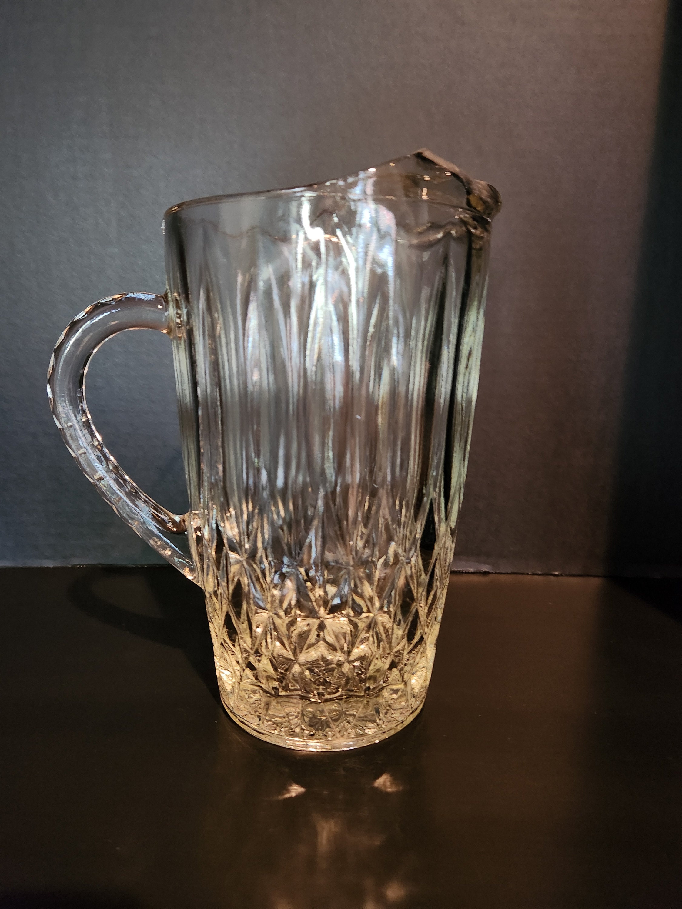 Vintage Anchor Hocking Pitcher: Crown Point Diamond Glass, 64 Oz - Etsy