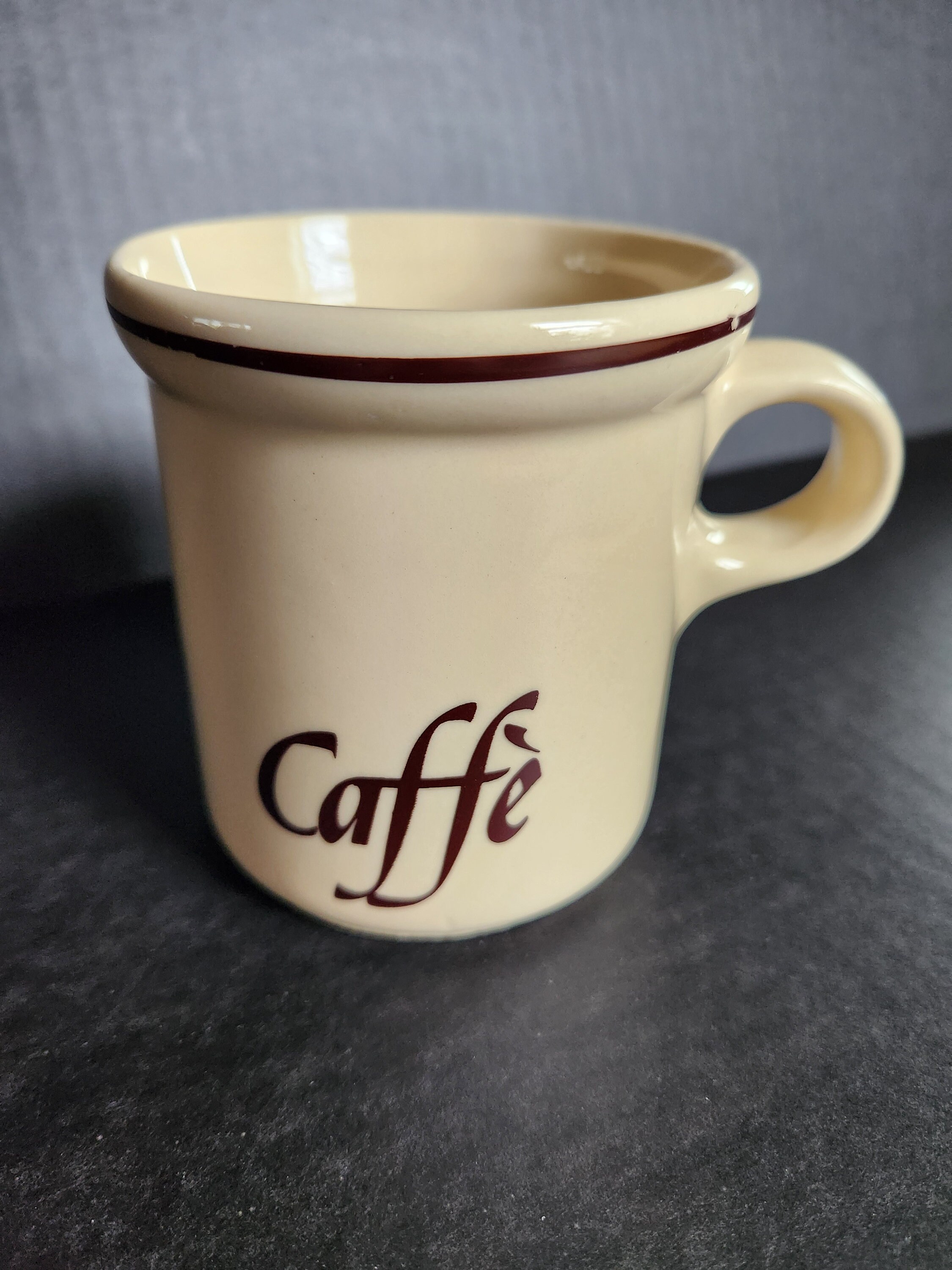 Vintage Mccoy Pottery Caffe Mugs Set - Cream & Brown Trim - Etsy