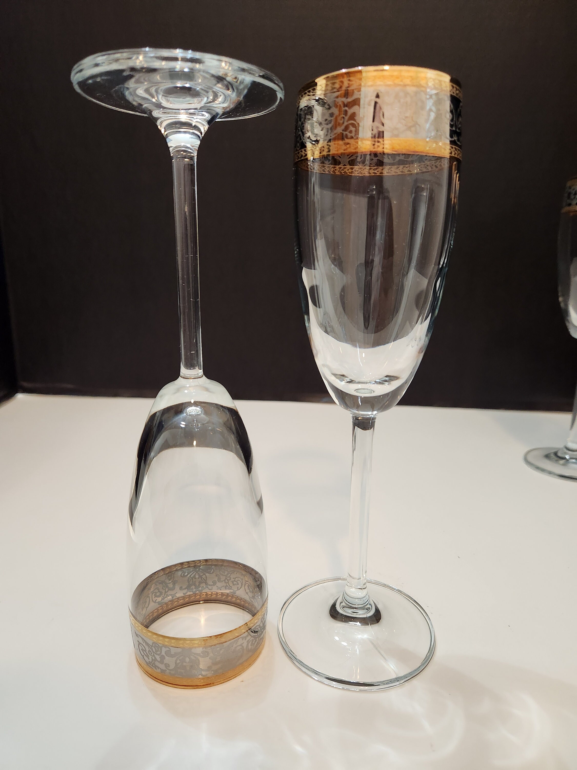 Baroque 24k Gold & Platinum Crystal Champagne Flutes Set of 4 - Etsy