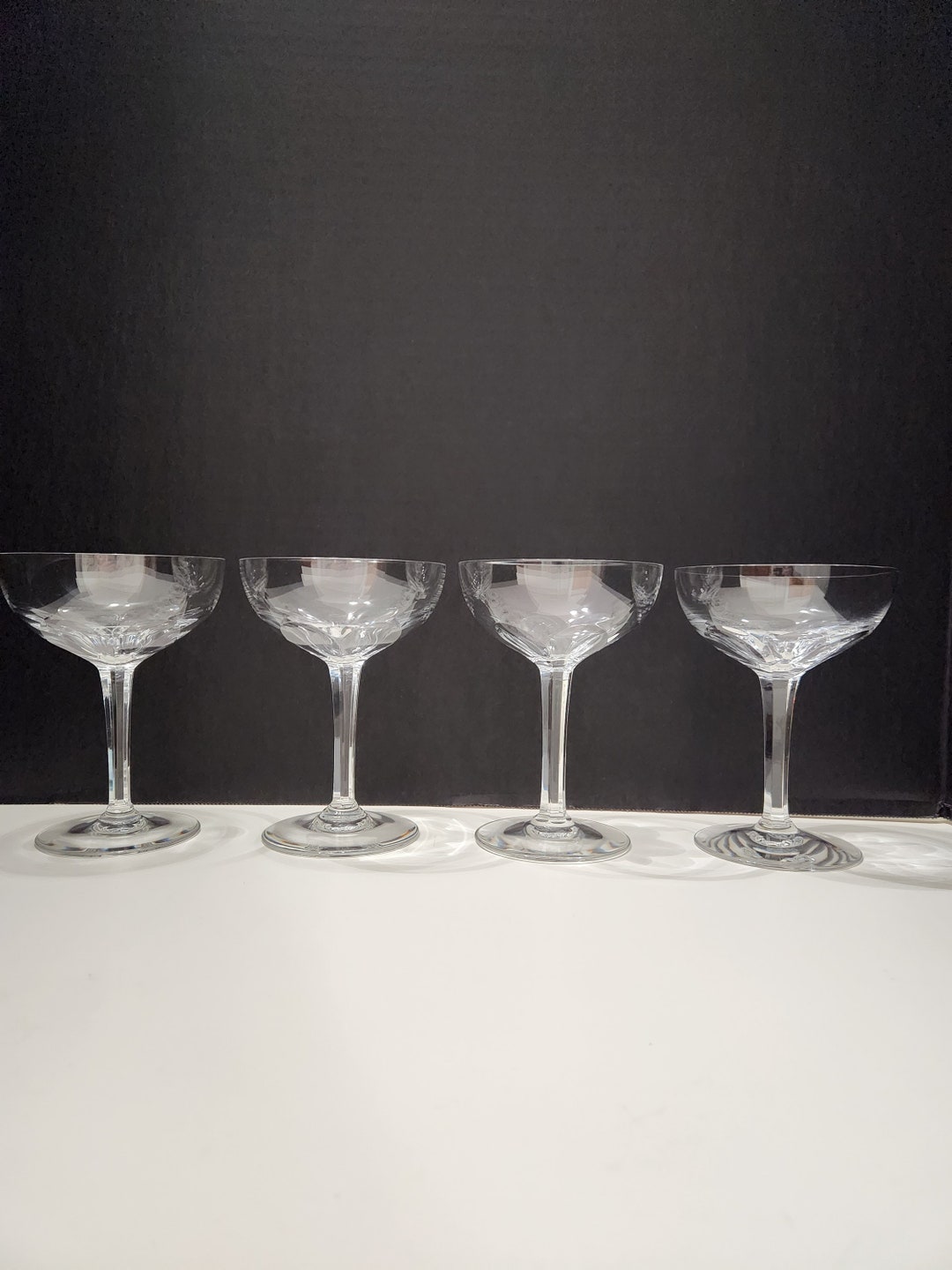 Baccarat Crystal Champagne Coupe Glasses Genova Cut Set of 4, Liquor ... Baccarat Crystal Champagne Coupe Glasses Genova Cut Set of 4, Liquor ...