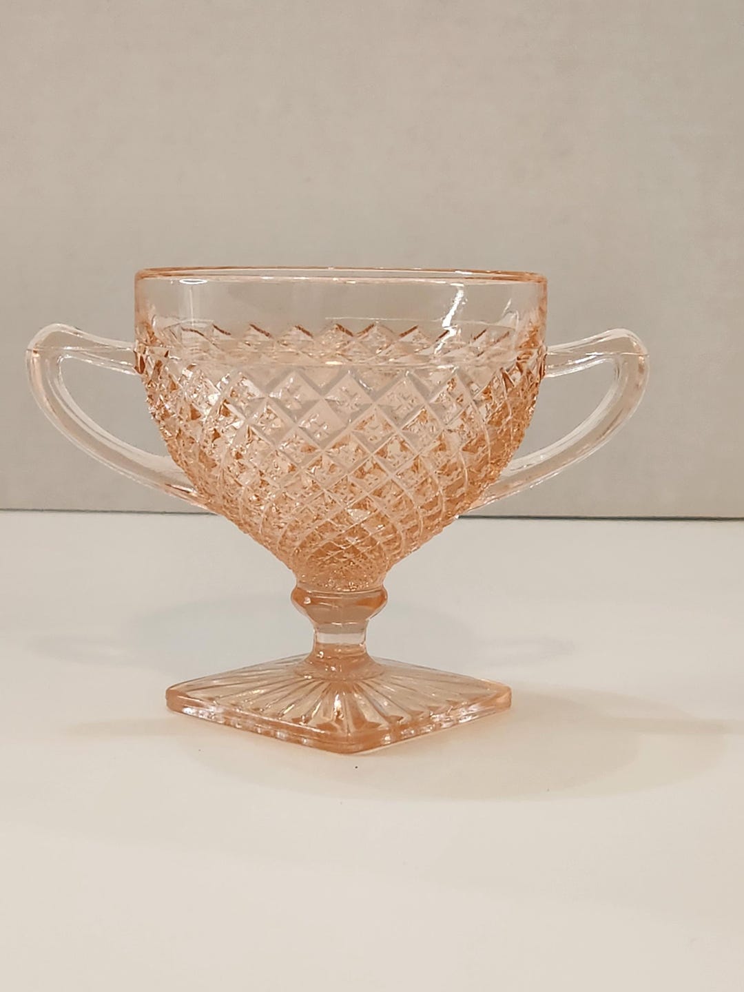 Vintage Pink Depression Glass Sugar Bowl, Anchor Hocking Miss America ...