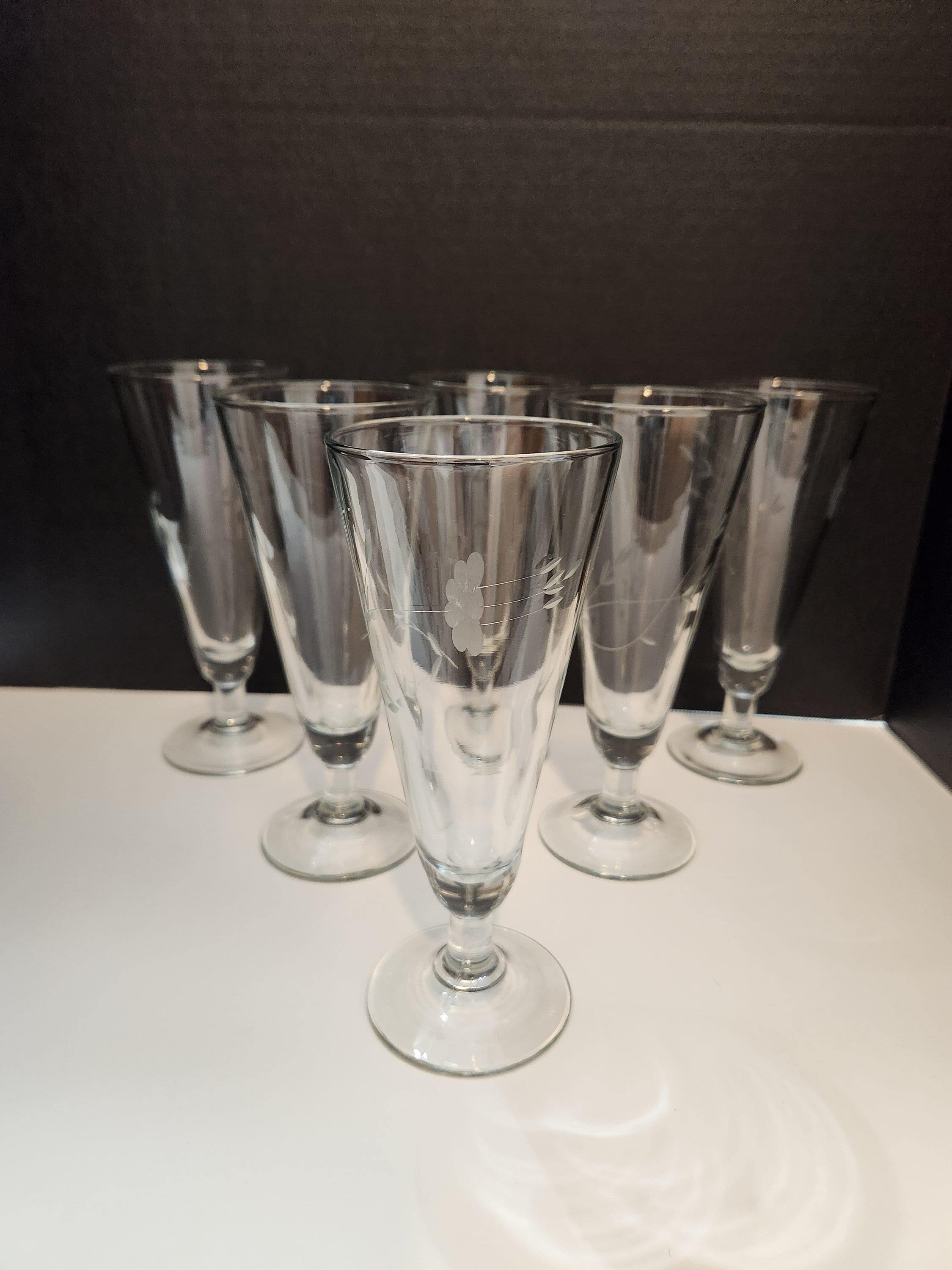 Princess House Heritage Etched Pilsner Glasses Set of 6 - Etsy