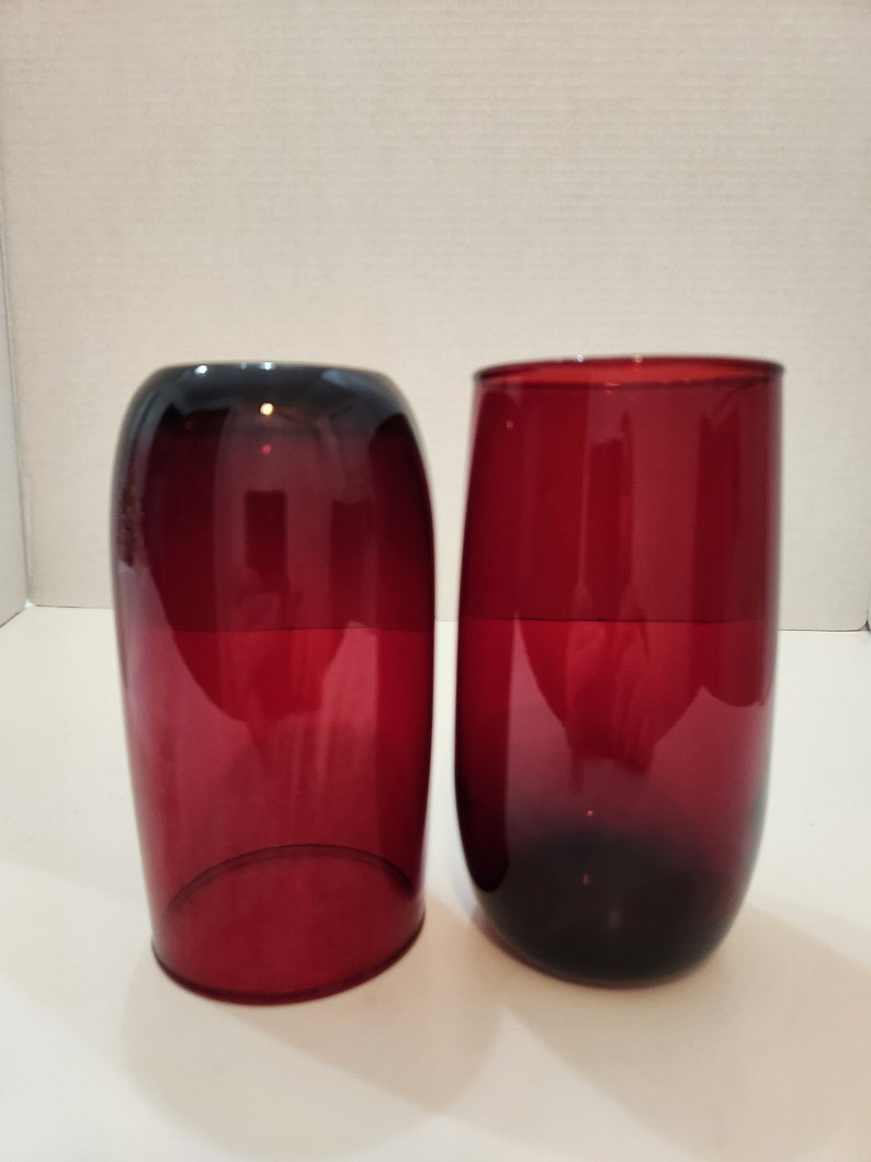 Set of 13 Royal Ruby Red Glass Roly Poly Tumblers by Anchor Hocking ...