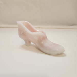 Fenton Art Glass Pink Slipper / Shoe Figure Embossed With Flowers - Etsy