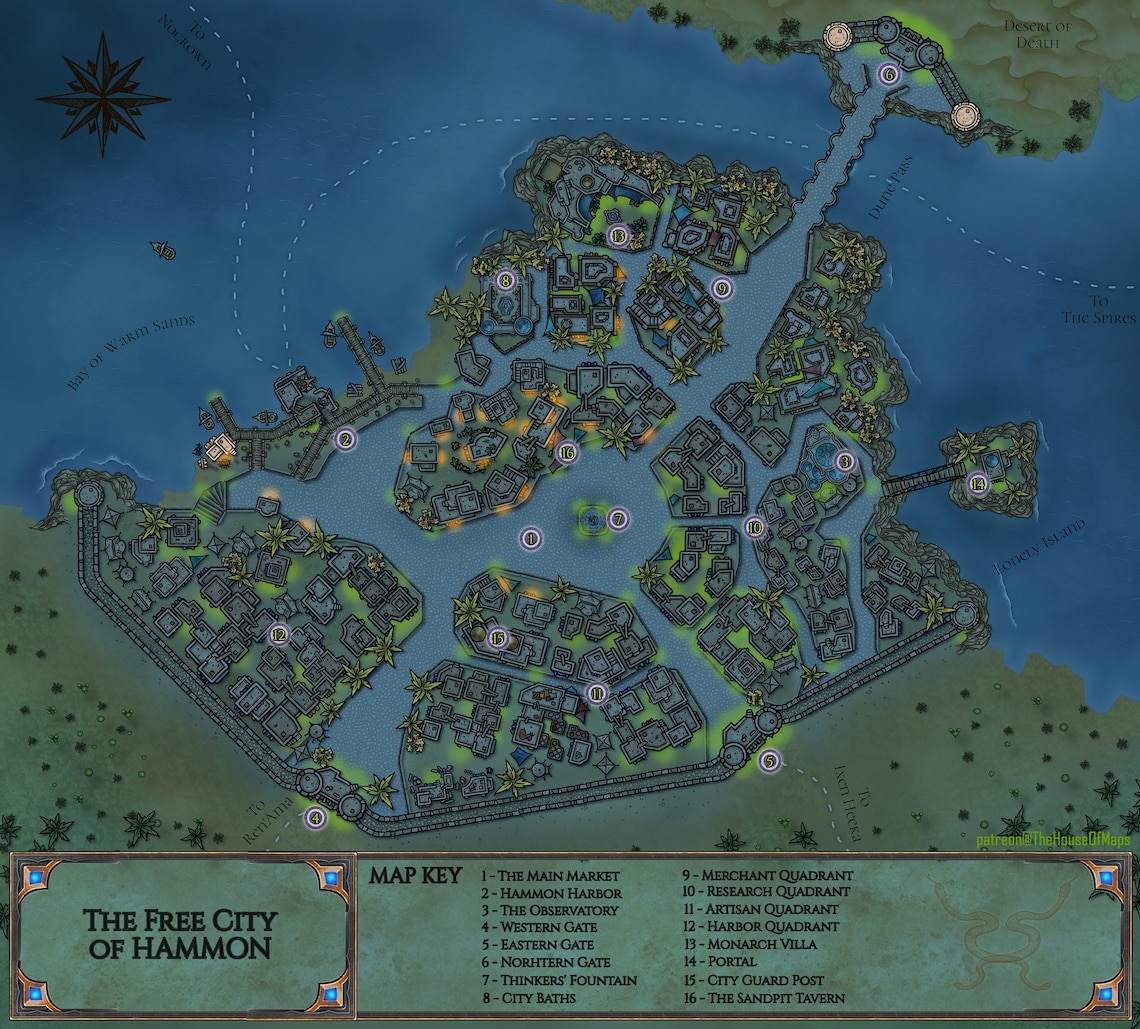CITY - Custom Digital Tabletop RPG Fantasy Map - Etsy