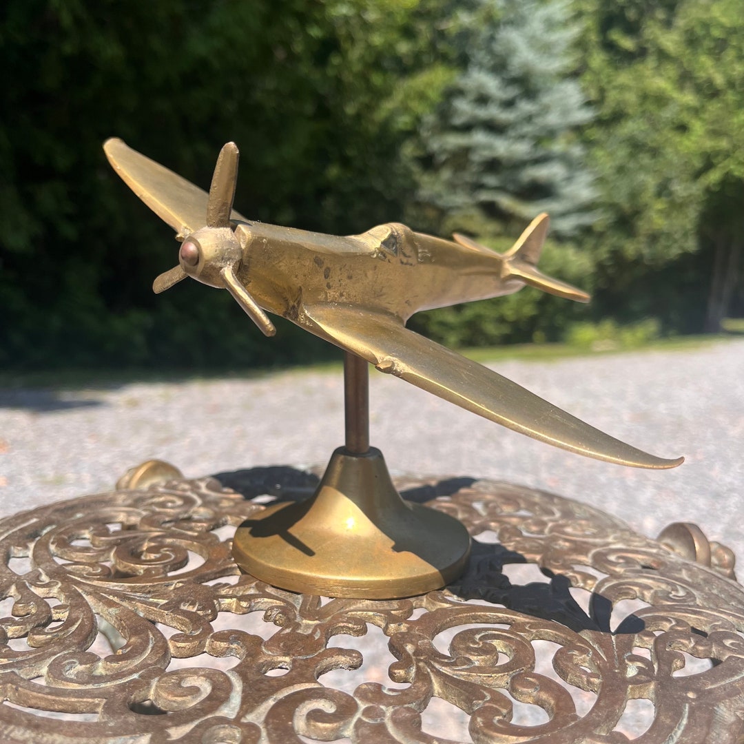 Brass Airplane Sculpture, Aviation, Mid Century Modern, Desk ...