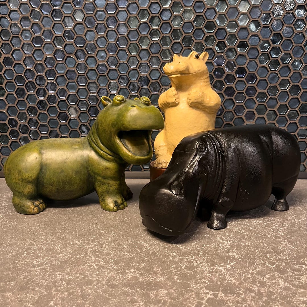 Hippopotamus Sculptures, House Hippo, Past Times, Safari, Bookend ...