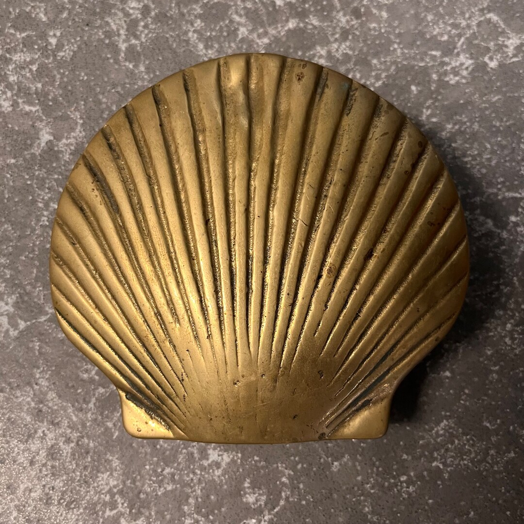 Solid Brass Clam Shell Door Knocker, Coastal Decor, Brass Decor, Door ...