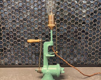 Vintage Meat Grinder Lamp / Industrial Lamp - Etsy