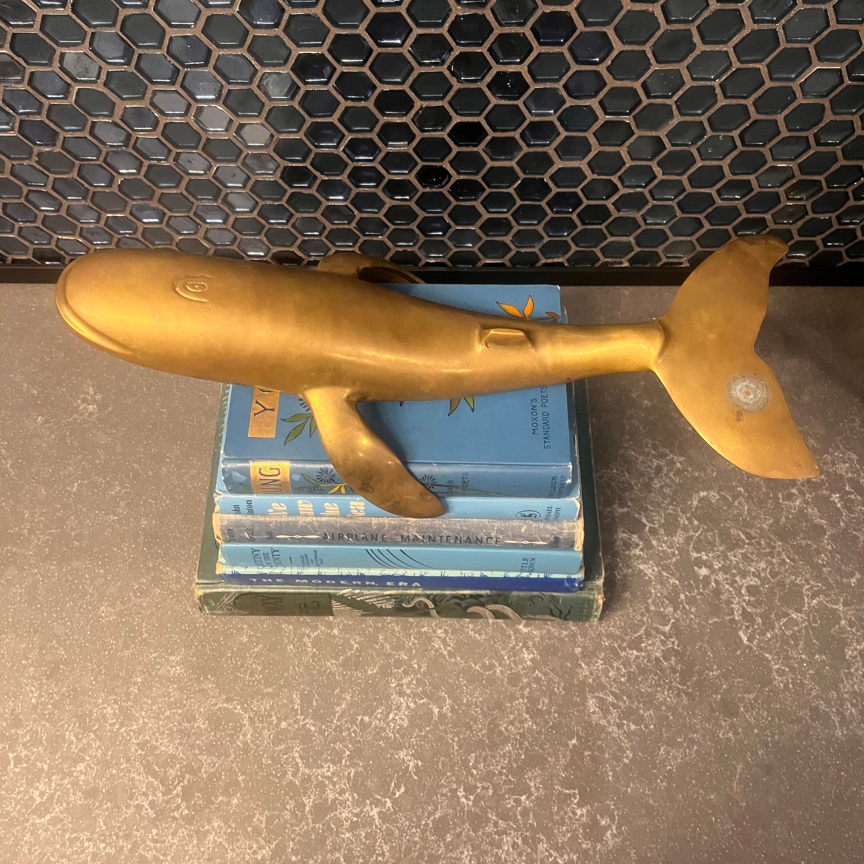 Large Brass Humpback Whale Sculpture, Brass Decor, Coastal Decor, Beach ...