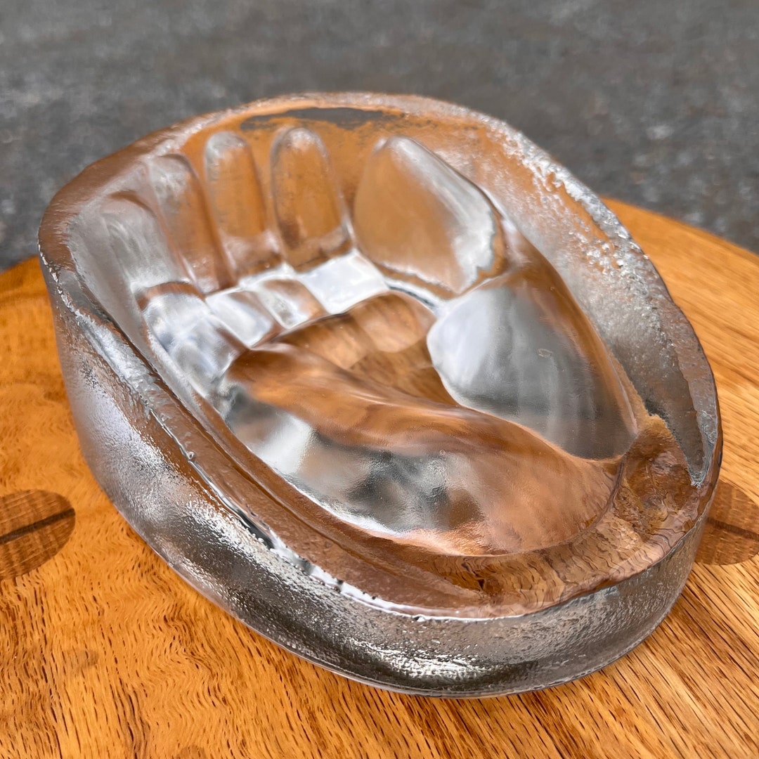 Glass Convex Hand Shaped Ring Dish, Rare Glass, Mid Century Modern ...