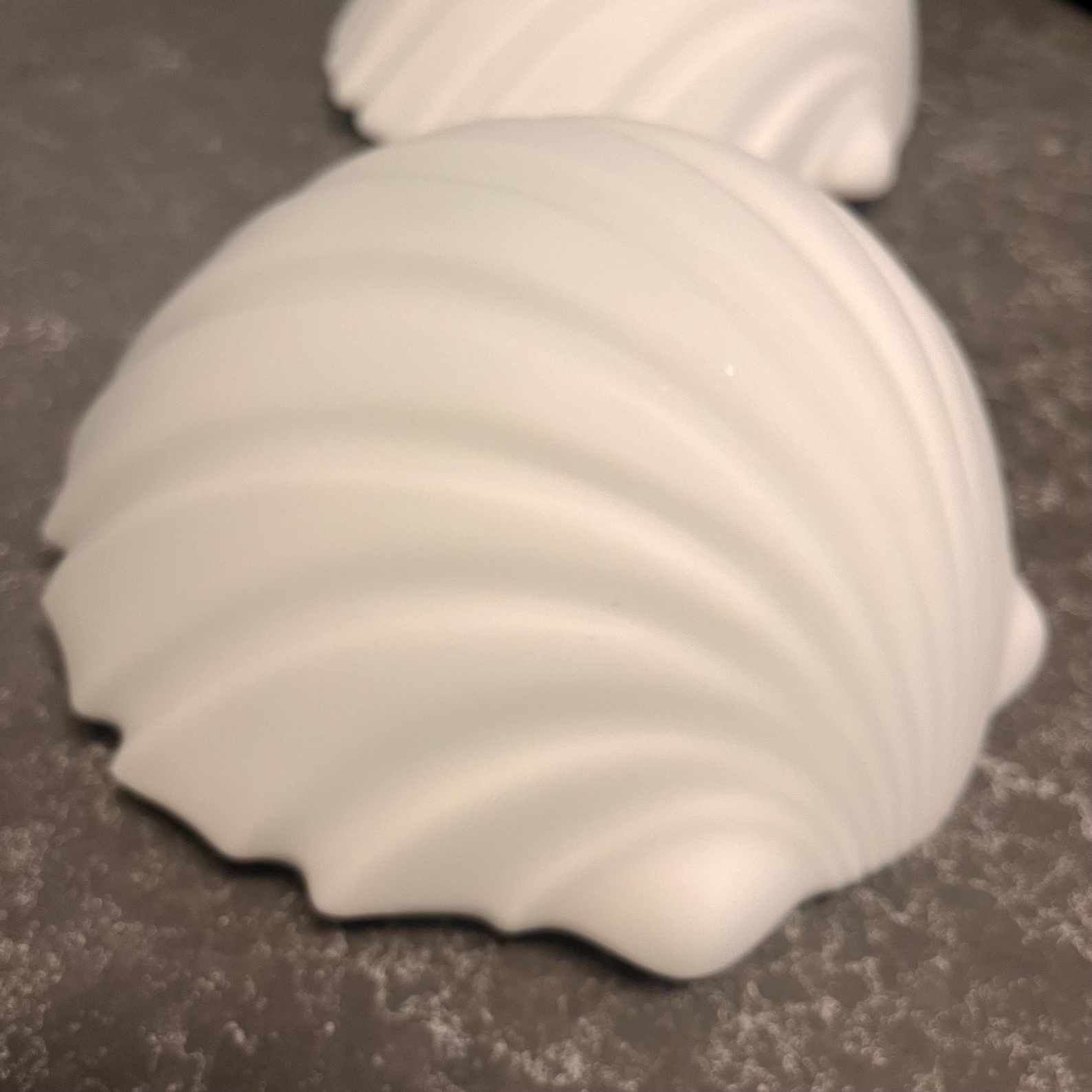 Pair of Shell Shaped Opaline Glass Wall Light Shades, Coastal Interior ...