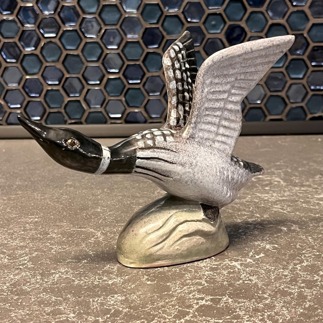 Ceramic Common Loon Sculpture by Jarko Zavi, Canada Pottery, Canadian ...
