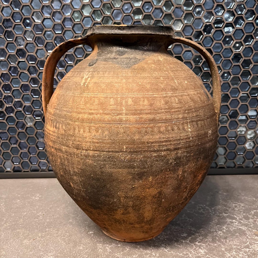 Primitive European Pottery Vessel, Wabi Sabi Style, Earthenware, Rustic ...