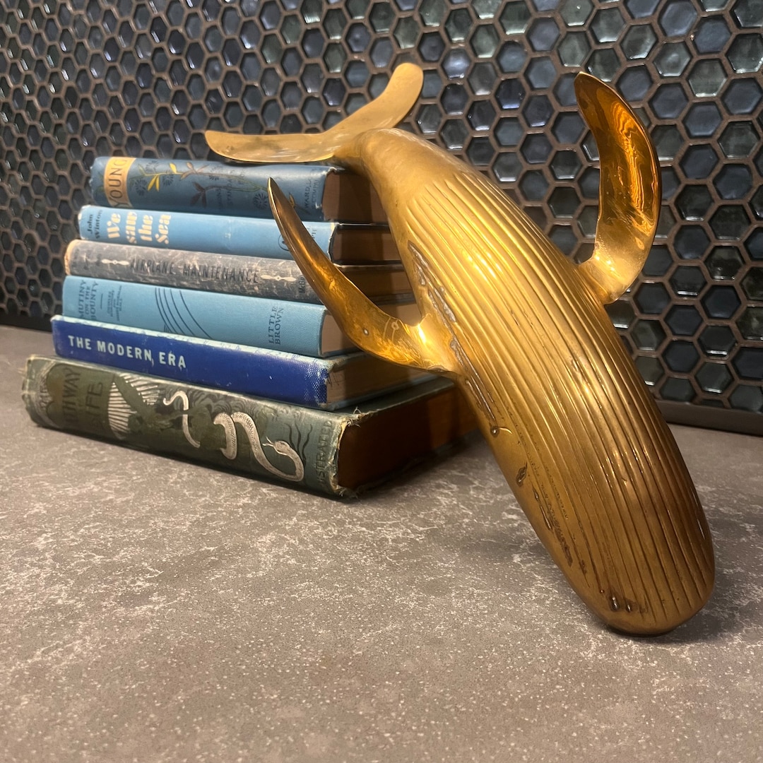 Large Brass Humpback Whale Sculpture, Brass Decor, Coastal Decor, Beach ...