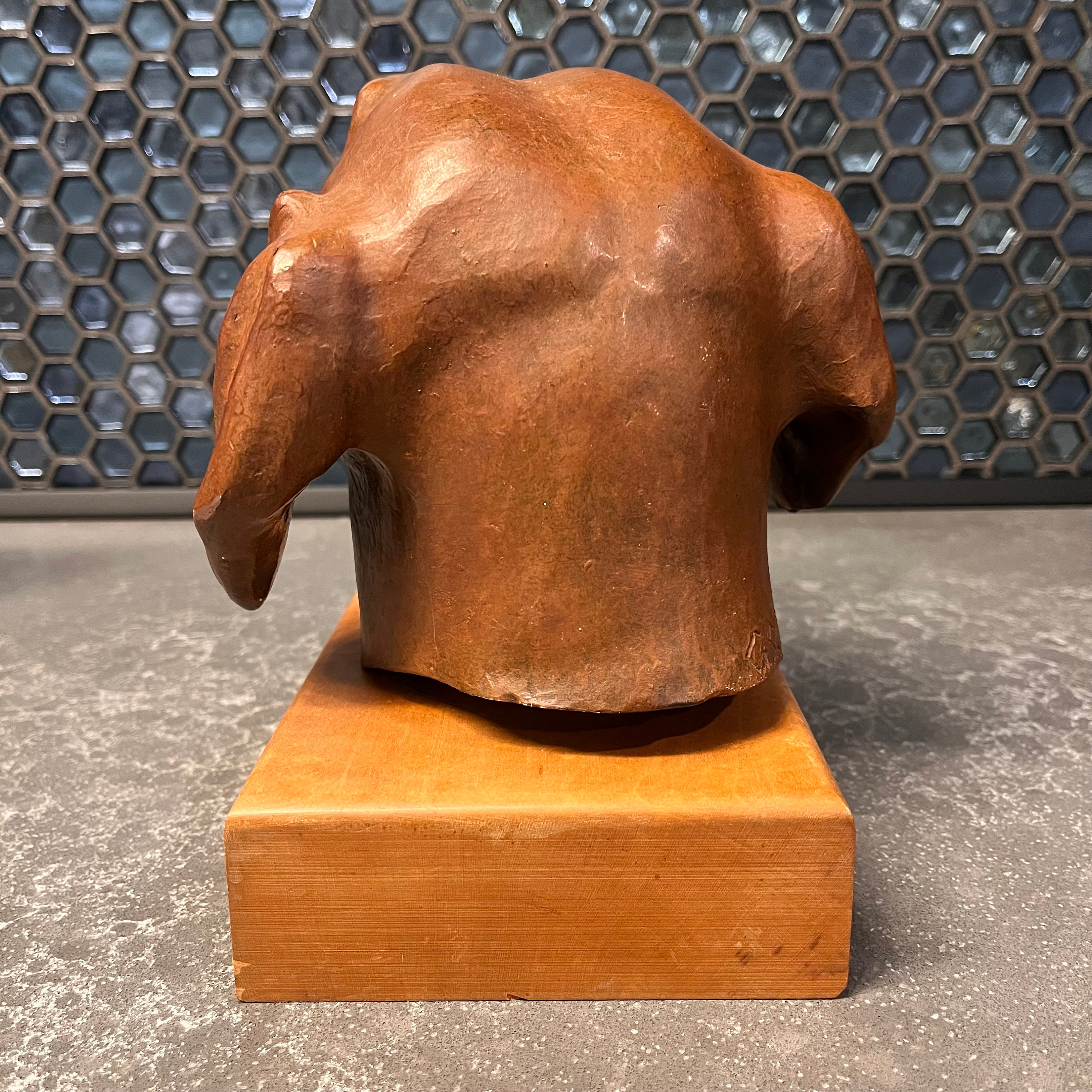 1970s Life Size Ceramic Dachshund Weiner Dog Bust Sculpture on Wood ...