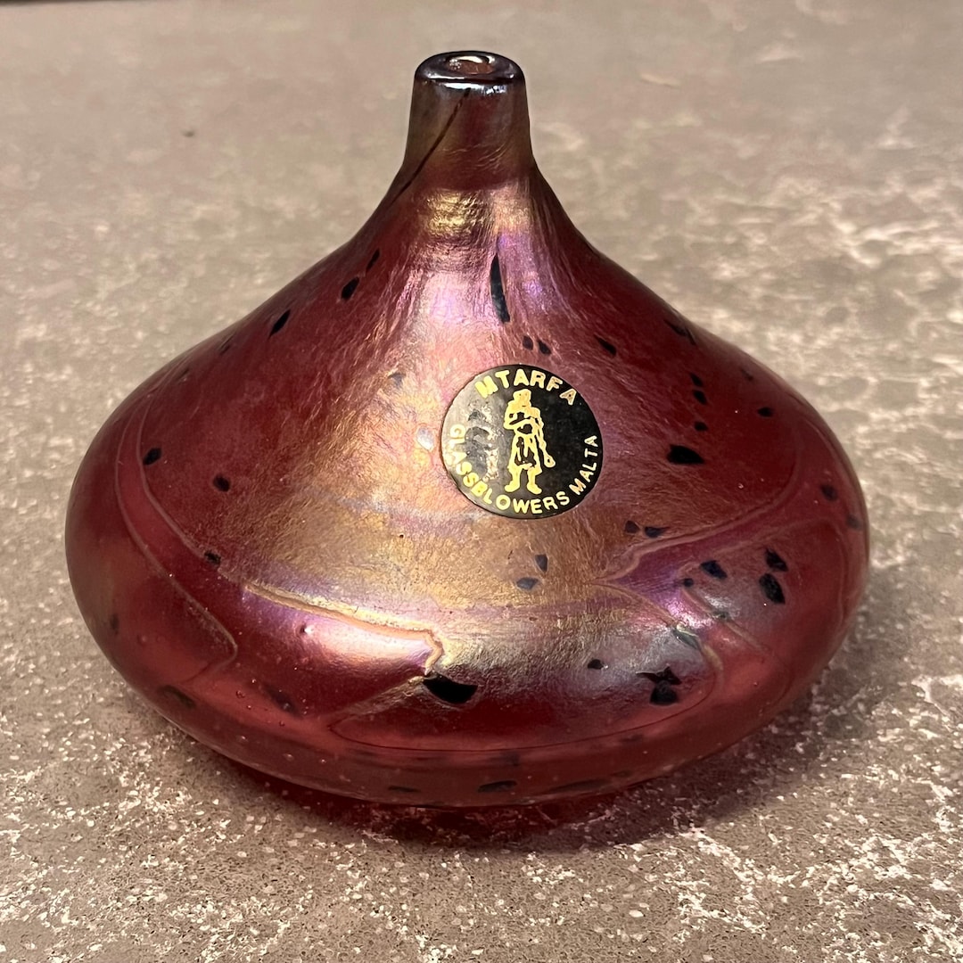 Mtarfa Glassblowers Glass Bud Vase, Malta, Studio Glass, Handblown ...