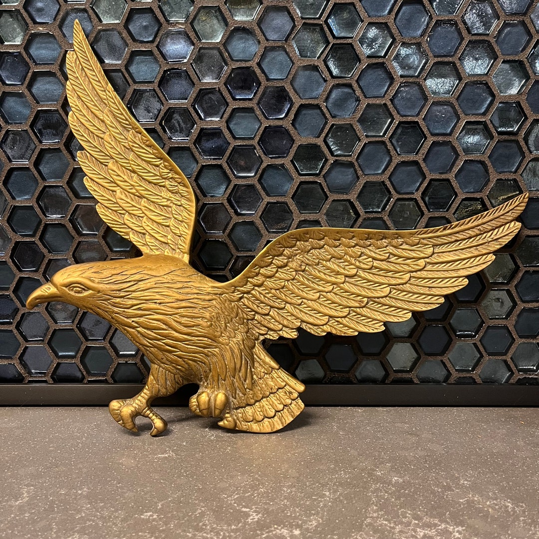 Large Brass Bald Eagle Wall Hanging, Brass Decor, Brass Animals - Etsy