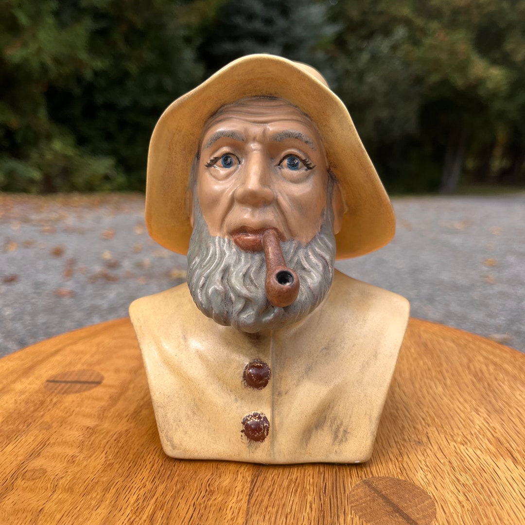 1970s Ceramic Sea Captain / Sailor / Fisherman Bust, Raincoat, Coastal ...