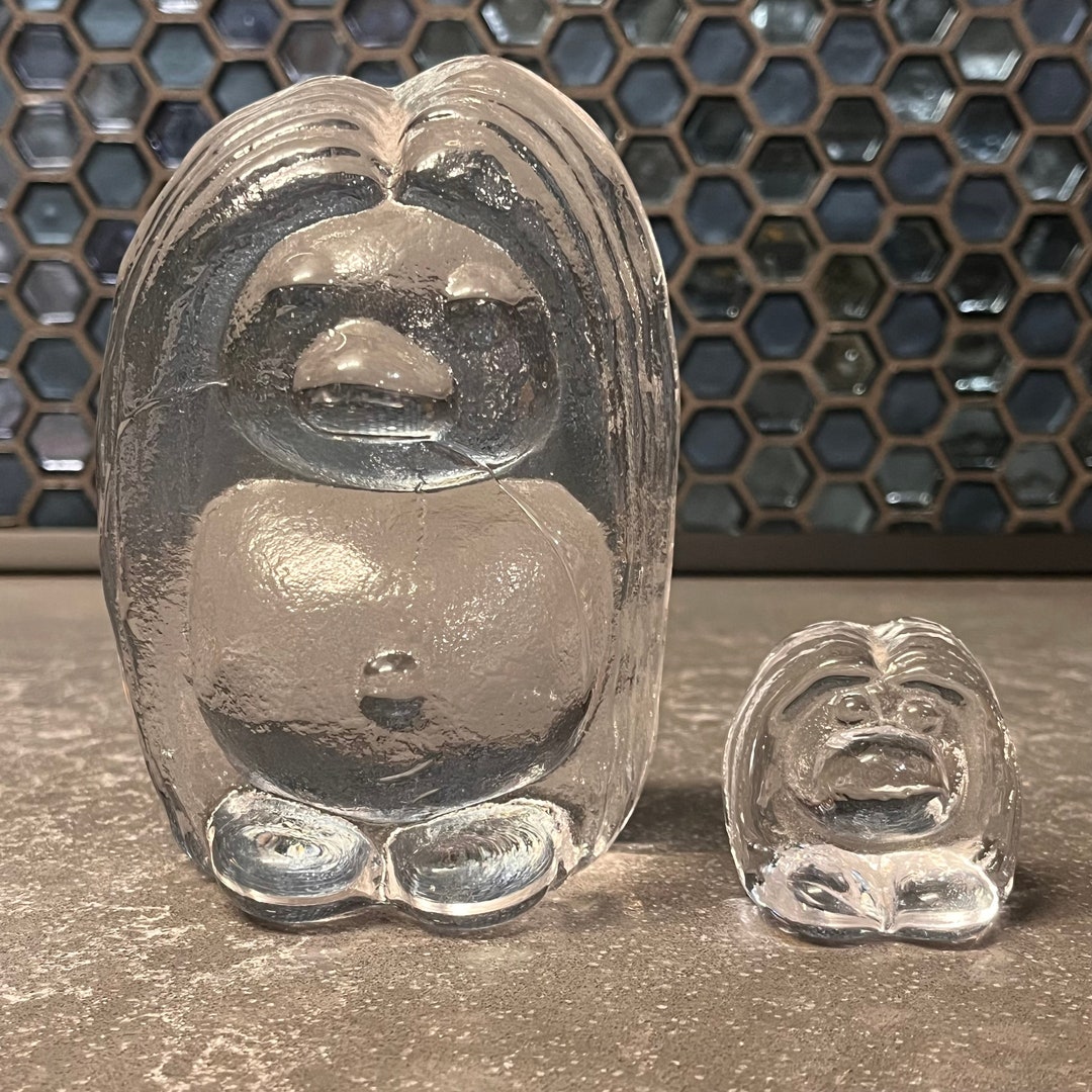Pair of Mcm Troll Sculptures by Bergdala Glass, Glass Paperweight ...