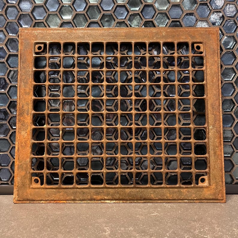 Antique Metal Floor Grate, Architectural Home Restoration, Industrial ...