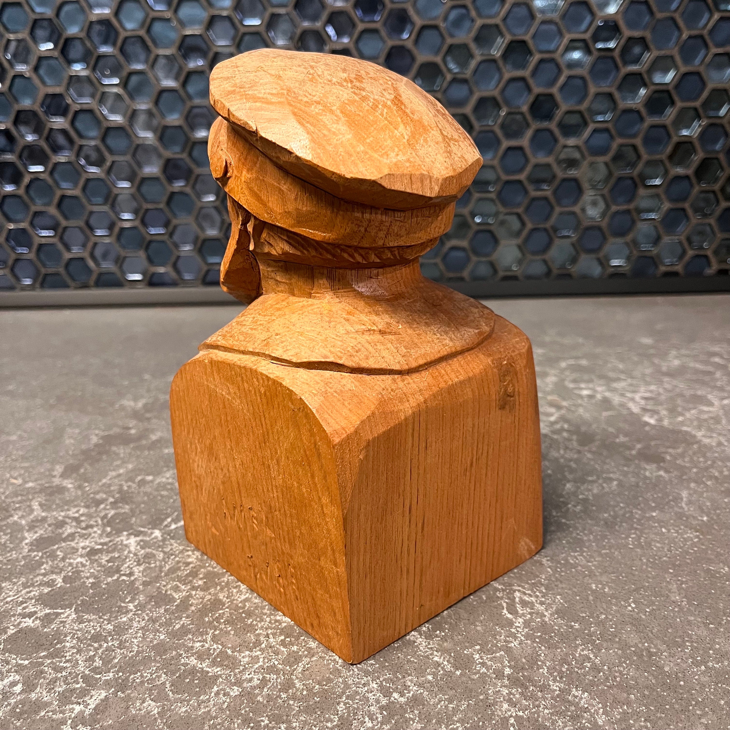 Hand Carved Sea Captain Bust Sculpture, Nautical Decor, Coastal Decor ...