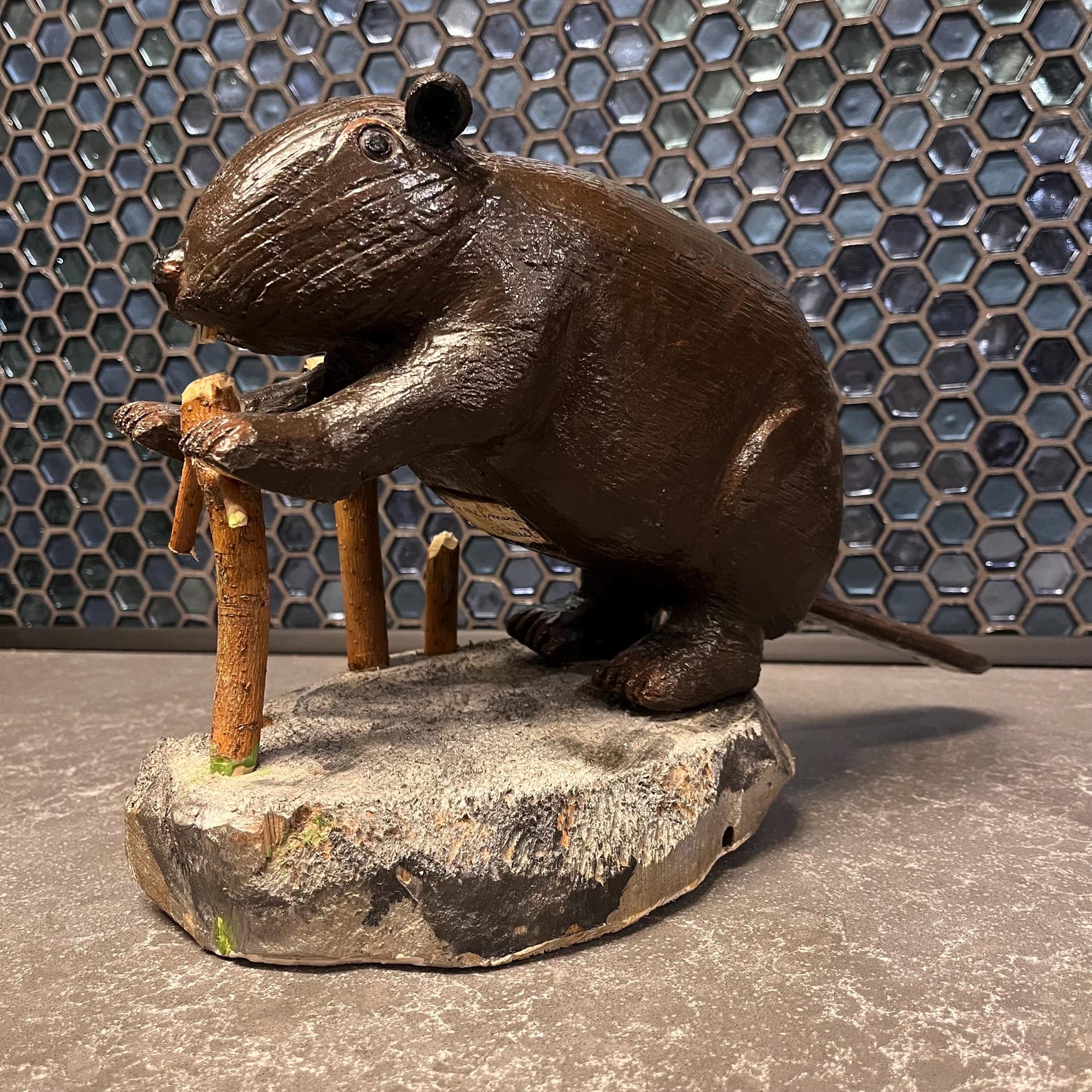 Folk Art Beaver Sculpture by Berchmans Charest, La Mauricie, Quebec ...