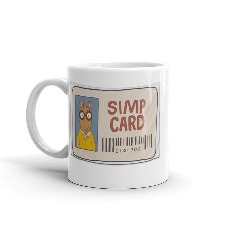 Simp Card Arthur Meme Mug Funny Meme Mug Twitter Reddit | Etsy