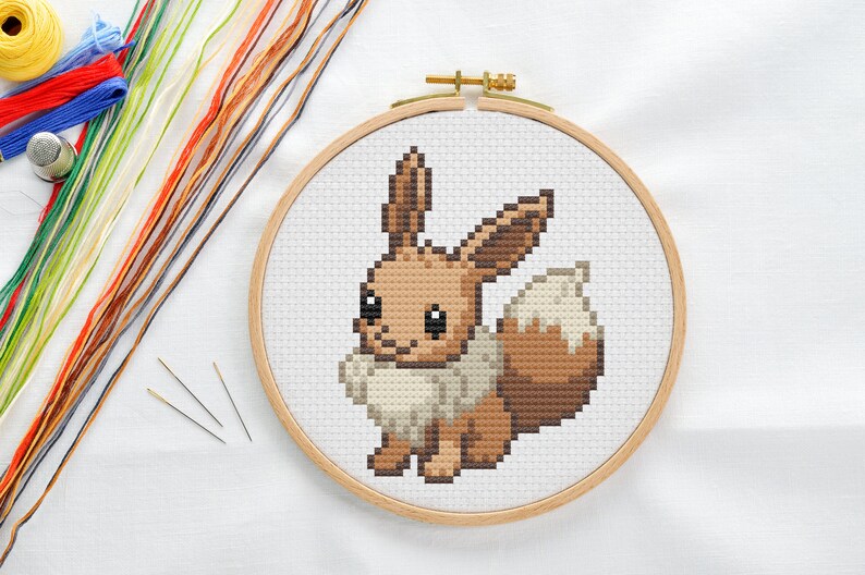 Eevee Pokemon - Cross Stitch Pattern (PDF Digital Download) - Etsy