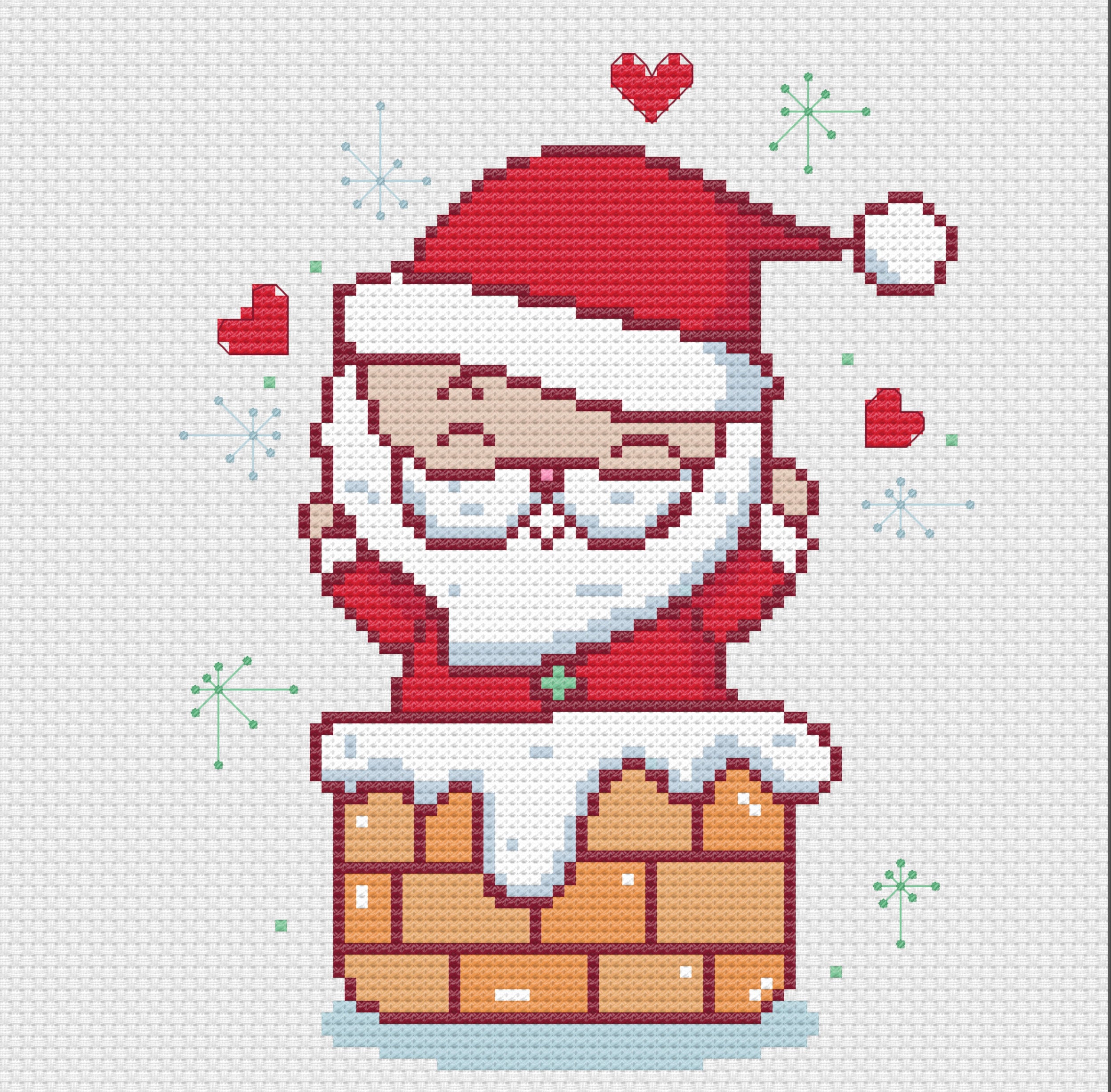 Cute Santa - Cross Stitch Pattern (PDF Digital Download) - Etsy