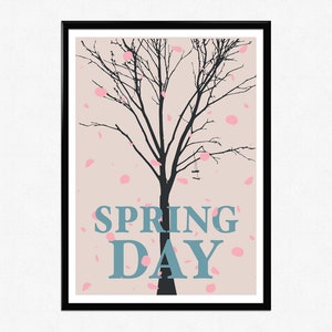 BTS Spring Day Print Kpop A3 A4 A5 Lyrics Quote Wall Art Poster Music ...