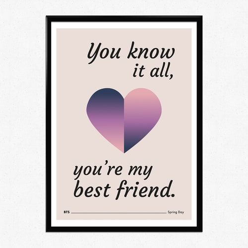BTS Spring Day Print Kpop A3 A4 A5 Lyrics Quote Wall - Etsy