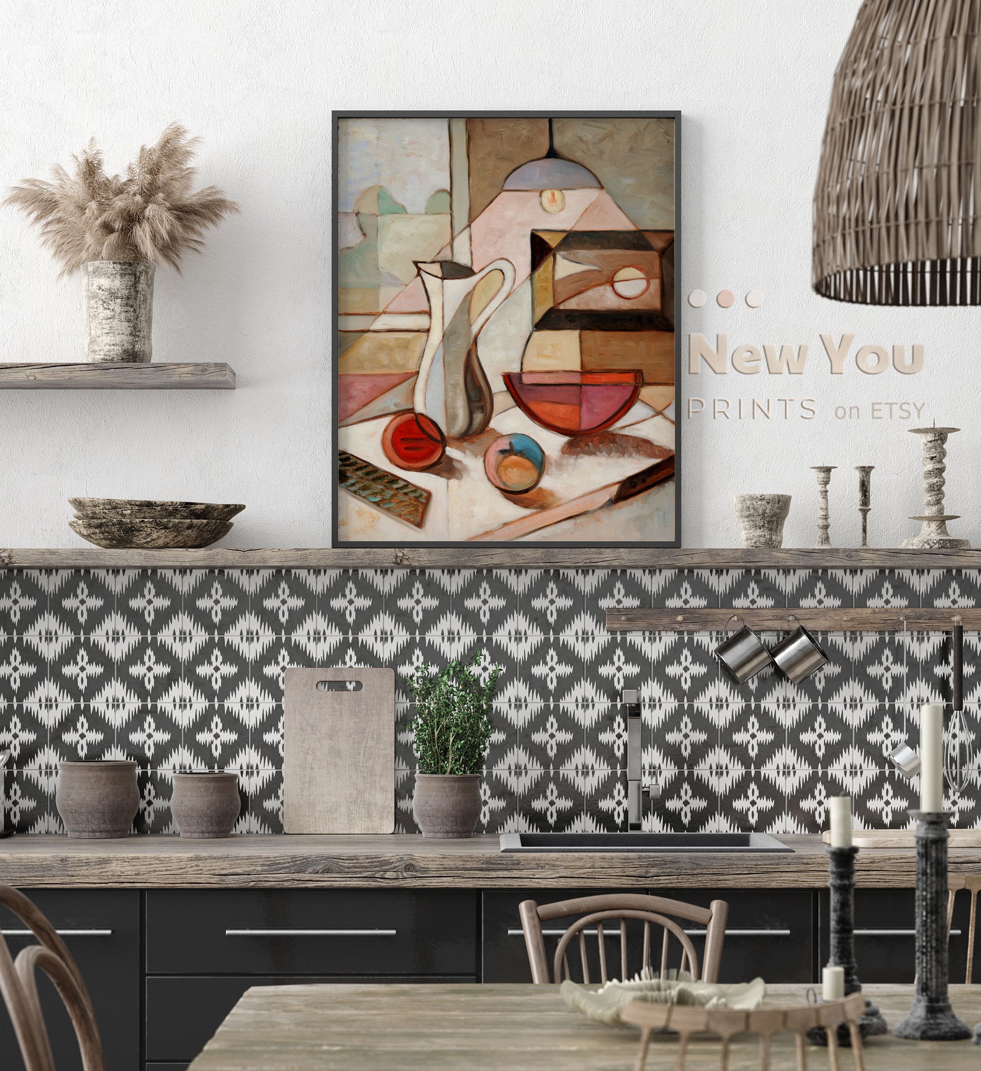 Abstract Still Life Printable Art Modern Painting for Kitchen - Etsy