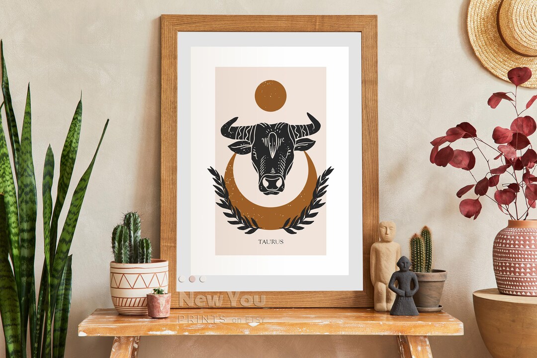 Taurus Wall Art, Gift for Taurus, Taurus Print, Gift, Birthday, Zodiac ...