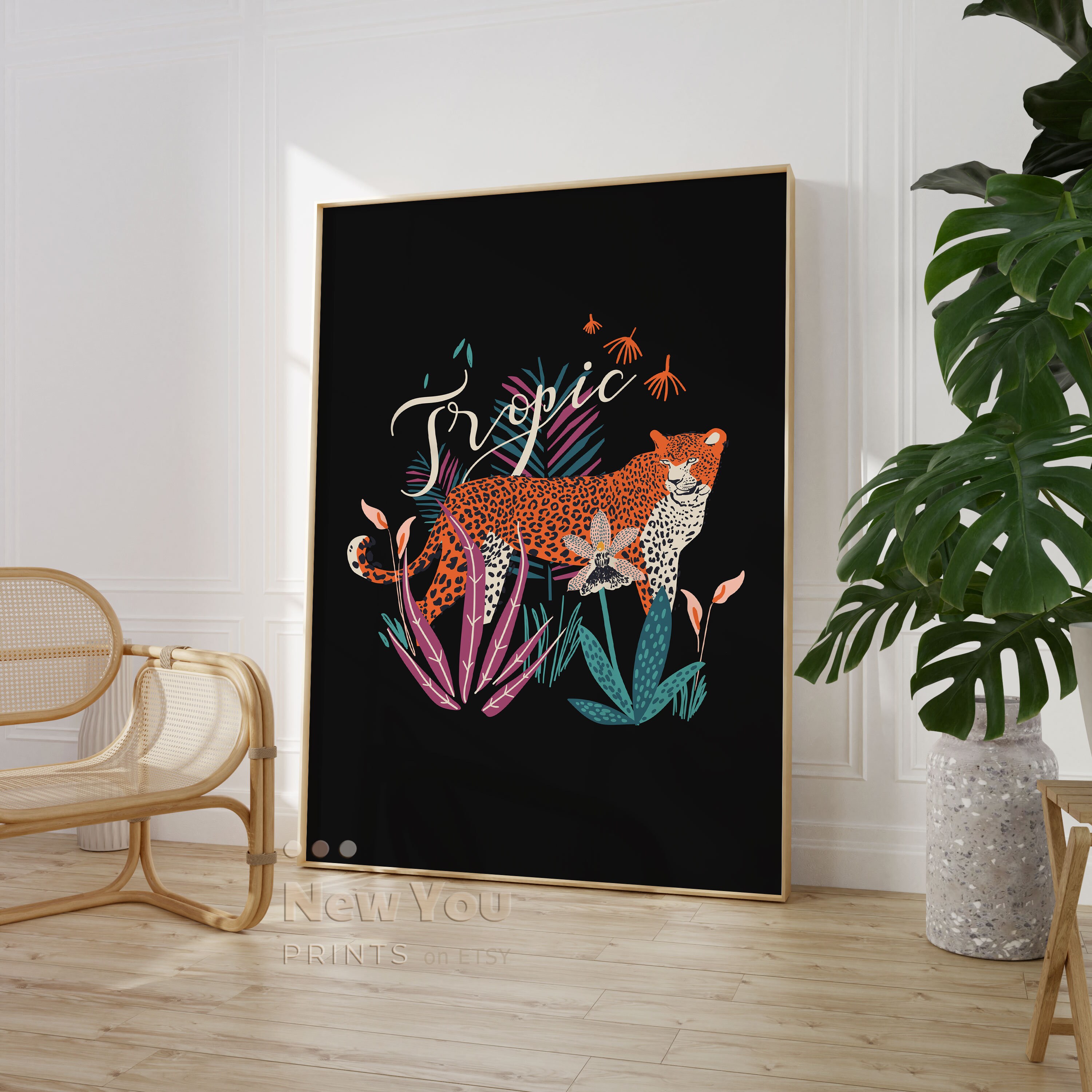 Jungle Leopard Print, Cheetah Poster Print, Jungle Poster, Tropical ...