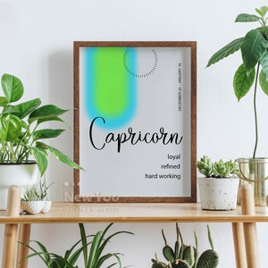 Capricorn Star Sign Wall Art Print, Modern Astrology Home Decor ...