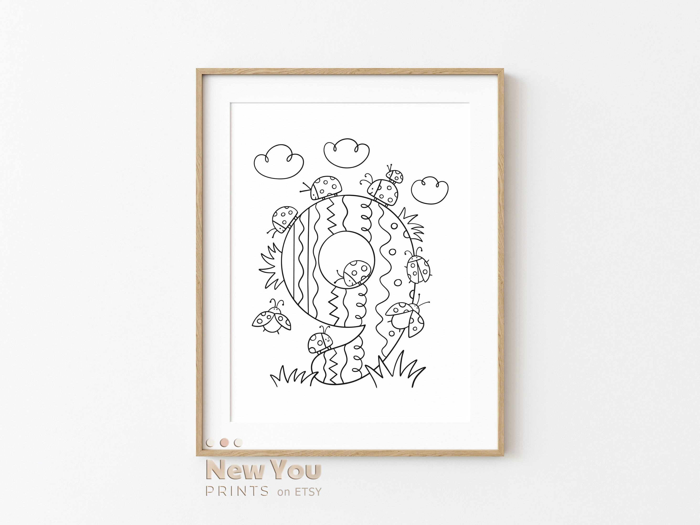 Number Nine Kids Room Decor Coloring Page DIY Wall Art - Etsy
