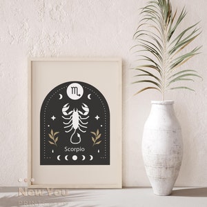 Scorpio Wall Art Print, Boho Poster, Star Sign, Printable Wall Art ...