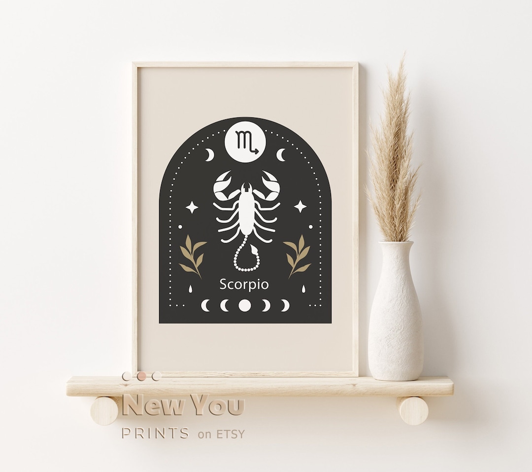 Scorpio Wall Art Print, Boho Poster, Star Sign, Printable Wall Art ...