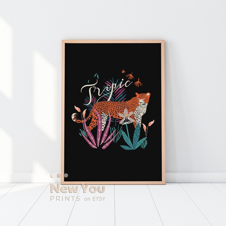 Jungle Leopard Print, Cheetah Poster Print, Jungle Poster, Tropical ...