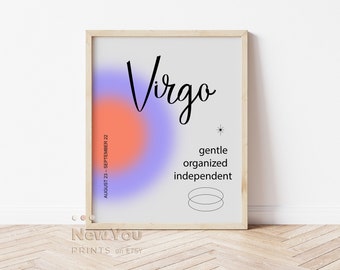 VIRGO Zodiac Sign Instant Digital Print, Zodiac Art Printable ...