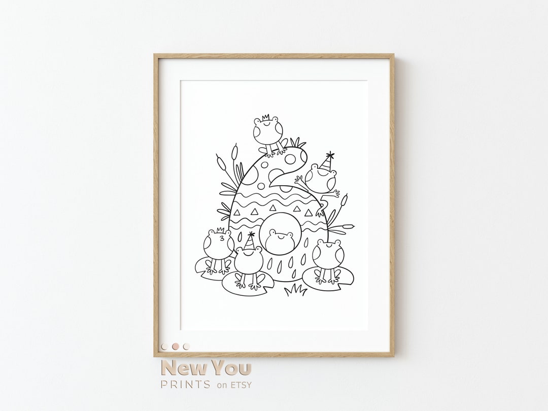 Number 6 Printable Sign, 6th Birthday Decorations, Frog Prince, Cute ...