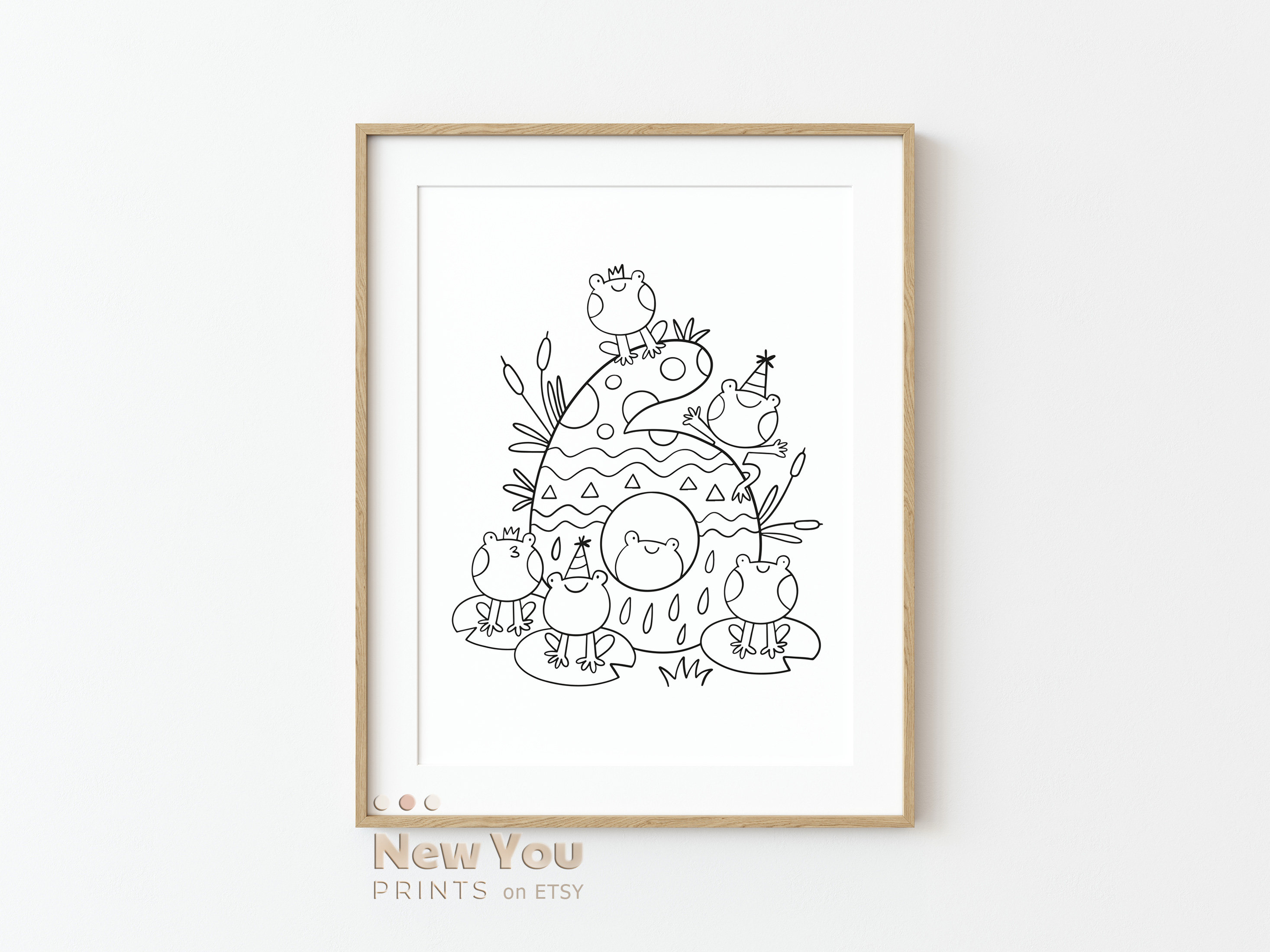 Number 6 Printable Sign, 6th Birthday Decorations, Frog Prince, Cute ...