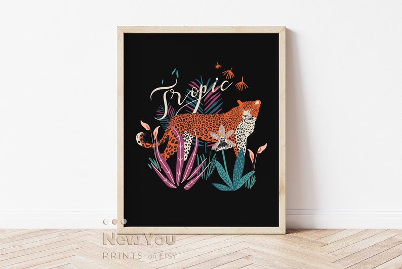 Jungle Leopard Print, Cheetah Poster Print, Jungle Poster, Tropical ...