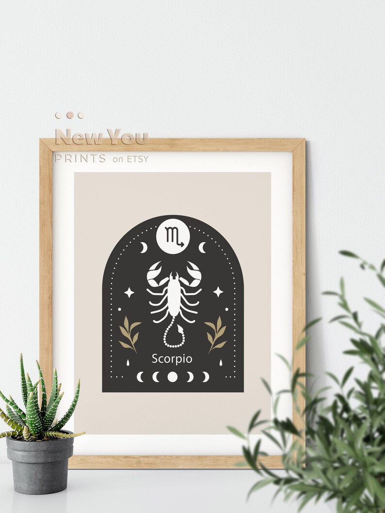 Scorpio Wall Art Print, Boho Poster, Star Sign, Printable Wall Art ...