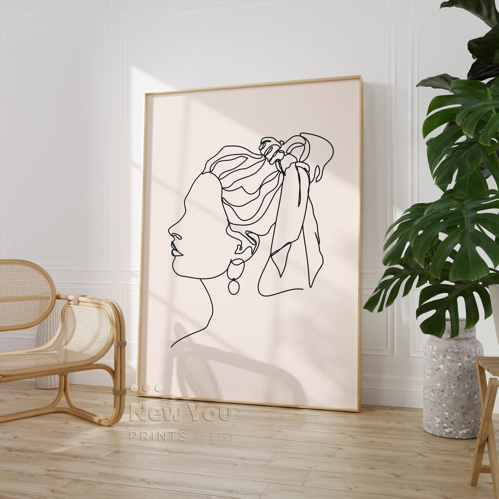 Woman Line Art, DIGITAL DOWNLOAD, Single Line Art, Feminist Line Art ...