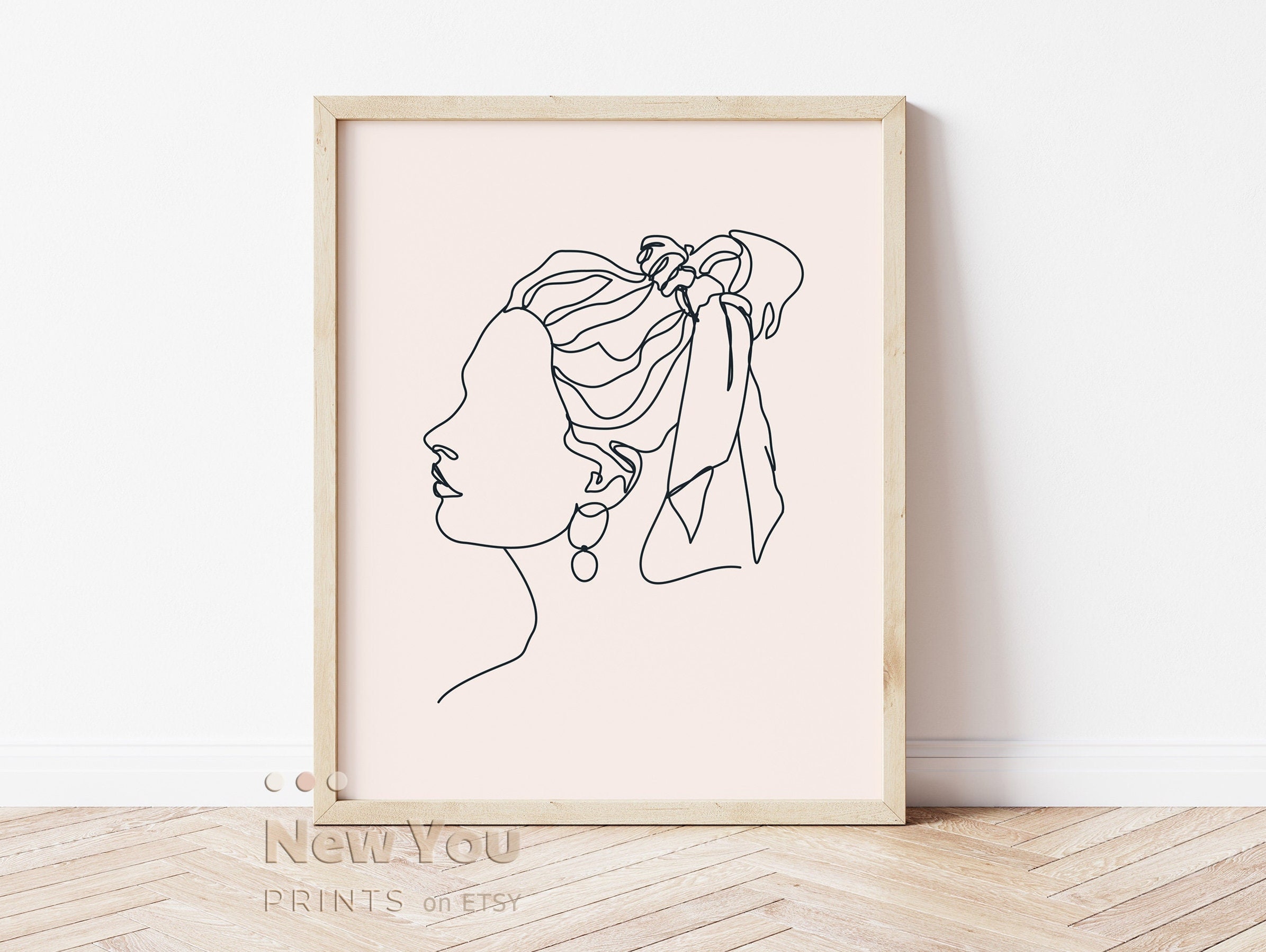 Woman Line Art, DIGITAL DOWNLOAD, Single Line Art, Feminist Line Art ...