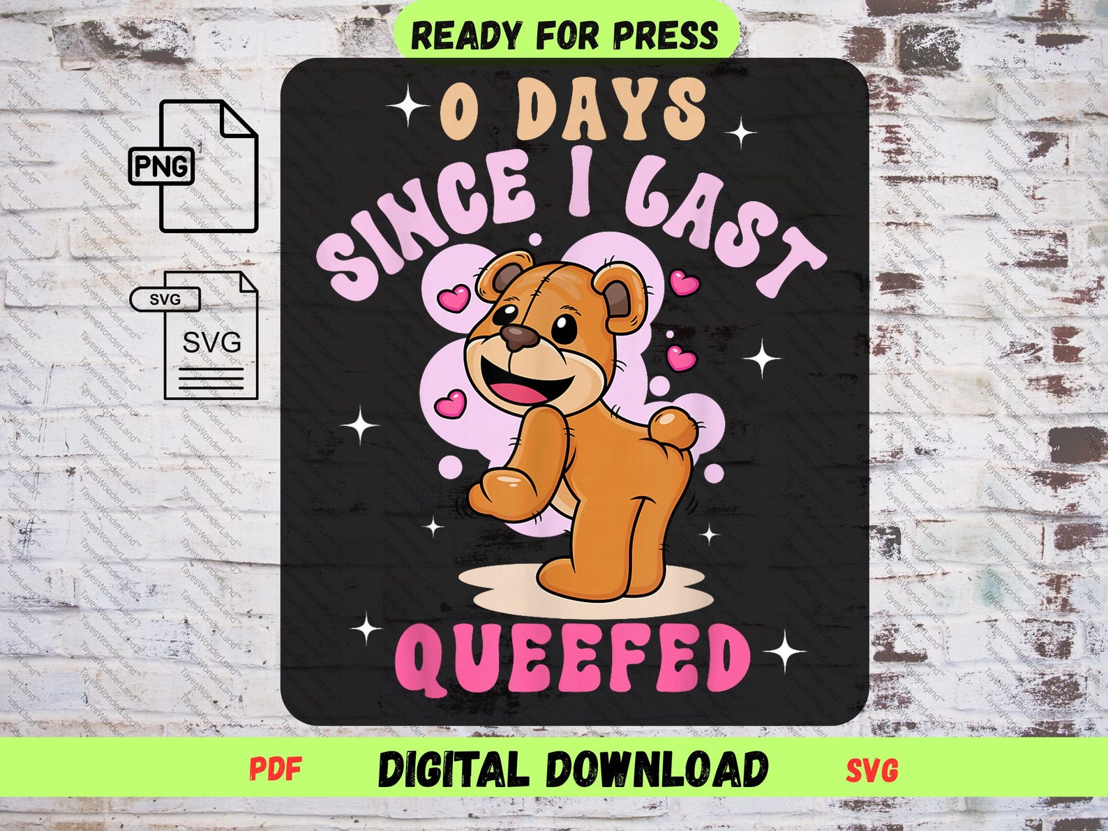 0 Days Since I Last Queefed PNG SVG: Retro Groovy, Funny Adult Humor ...