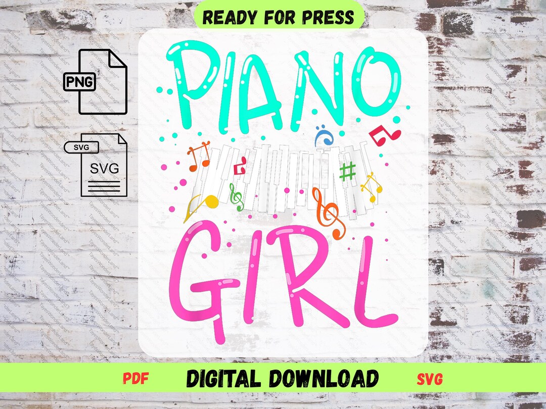 Pianist Girl Kids SVG PNG | Women Piano Player Musician Gift ...