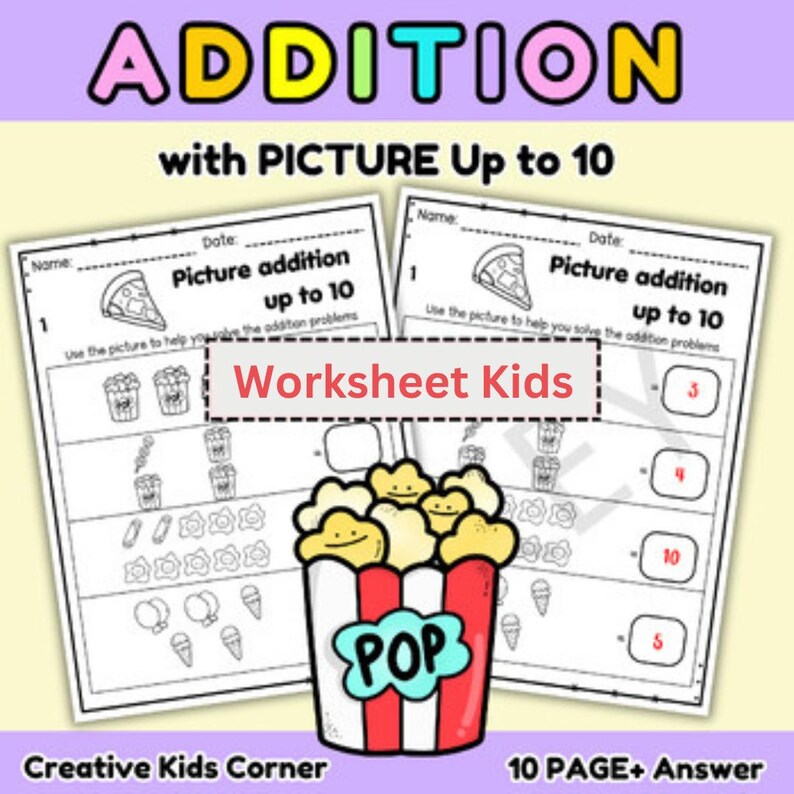 Fun Math Worksheets for Kids - Etsy